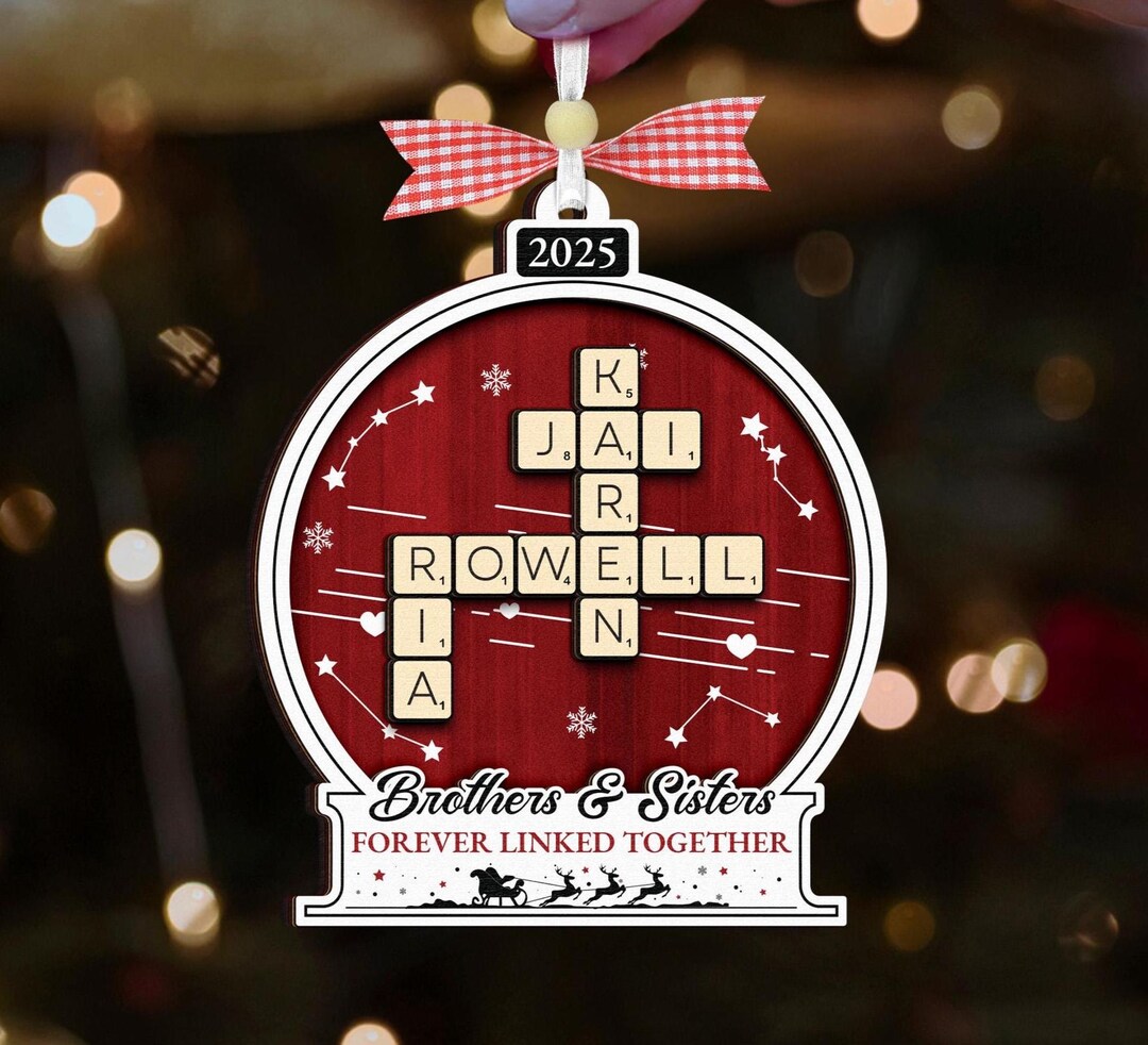 Custom Brothers & Sisters Forever Linked Together Scrabble Ornament ...