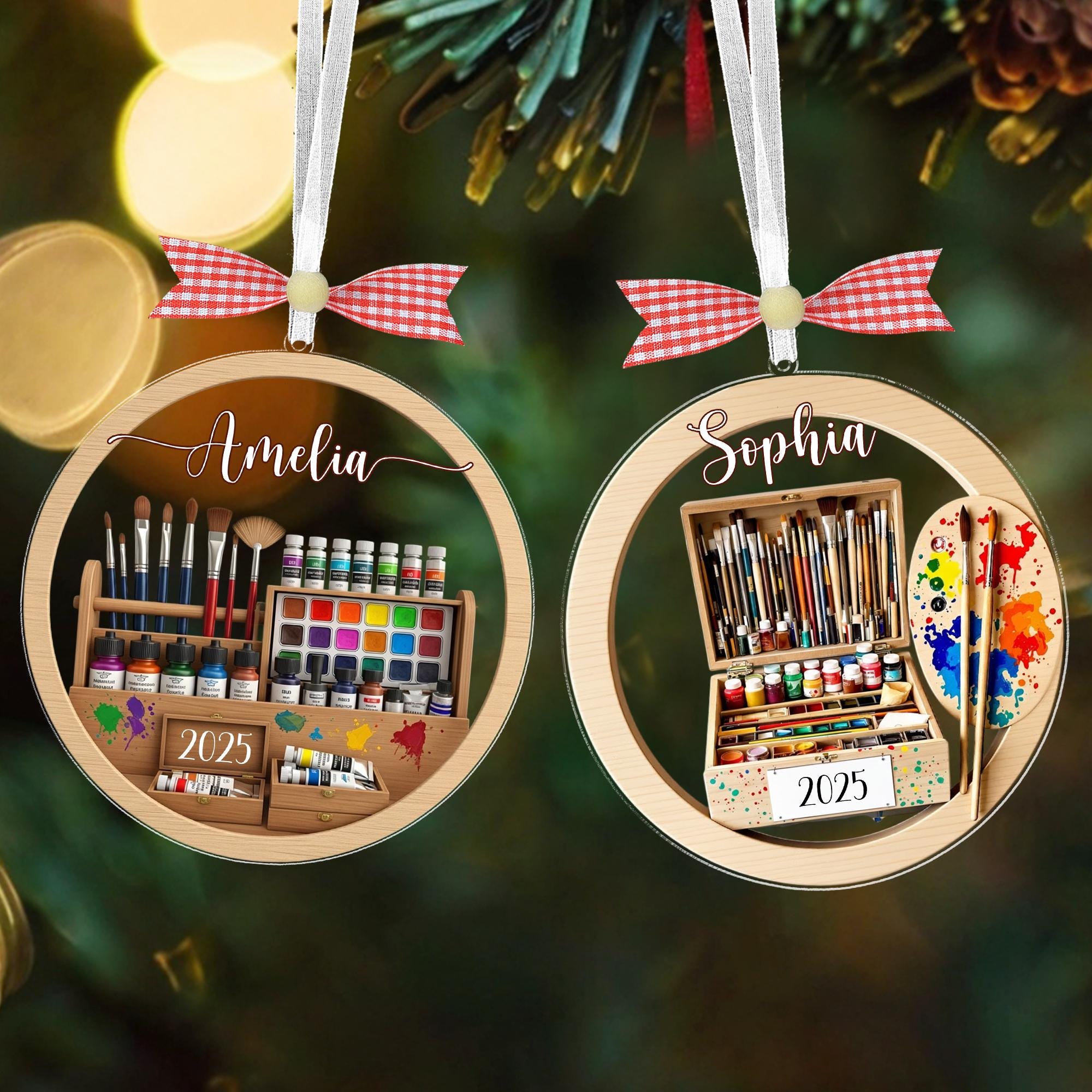 Personalized Artist 2D Plat Christmas Ornament,art Lover Decoration ...