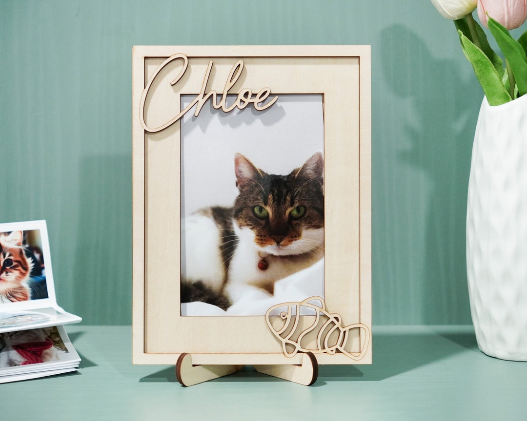 Custom Dog Frame, Dog Memorial Gift, Cat Name Photo Frame, Dog Picture ...
