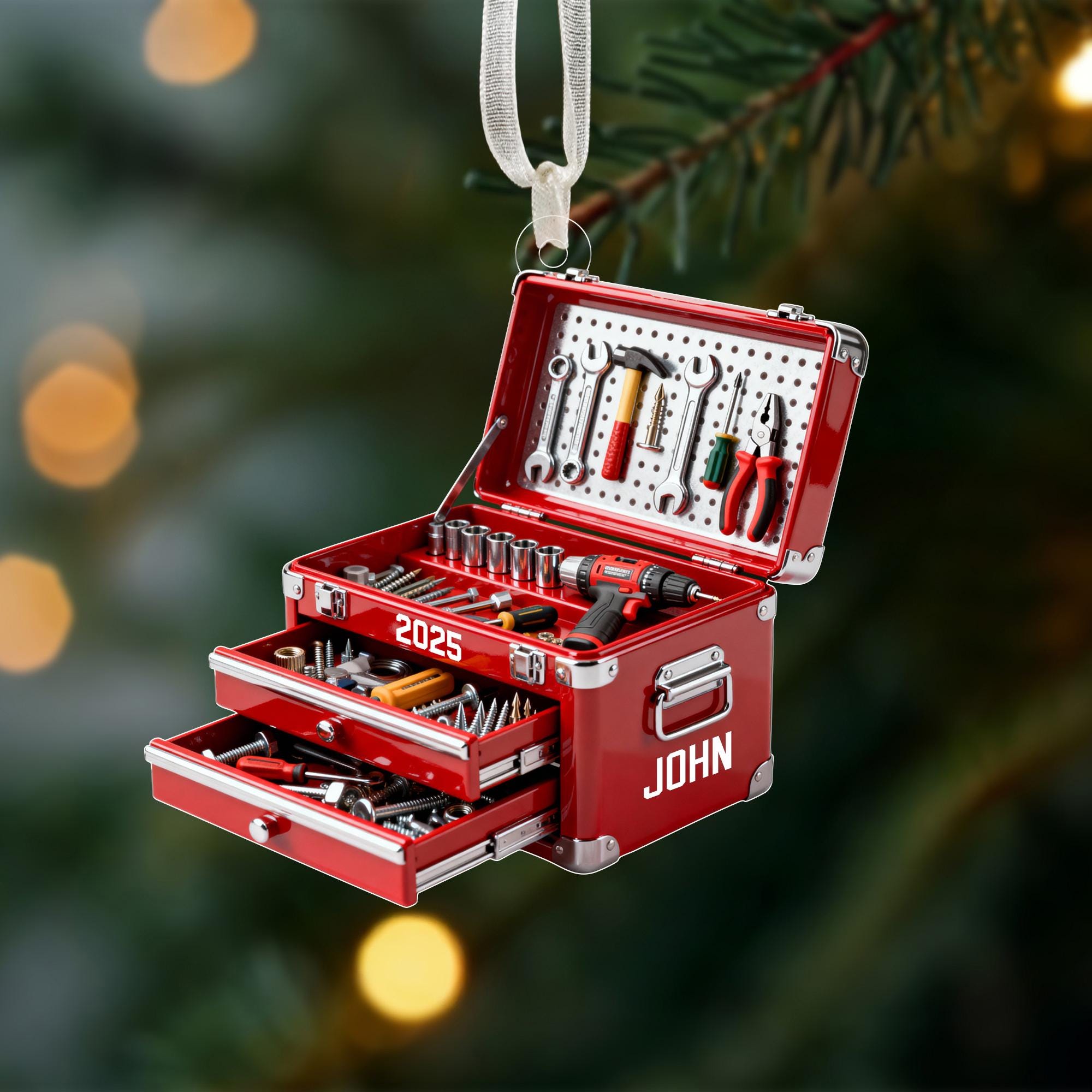Toolbox Christmas Ornament, Custom Name Mechanic Ornament, Tool Lovers ...
