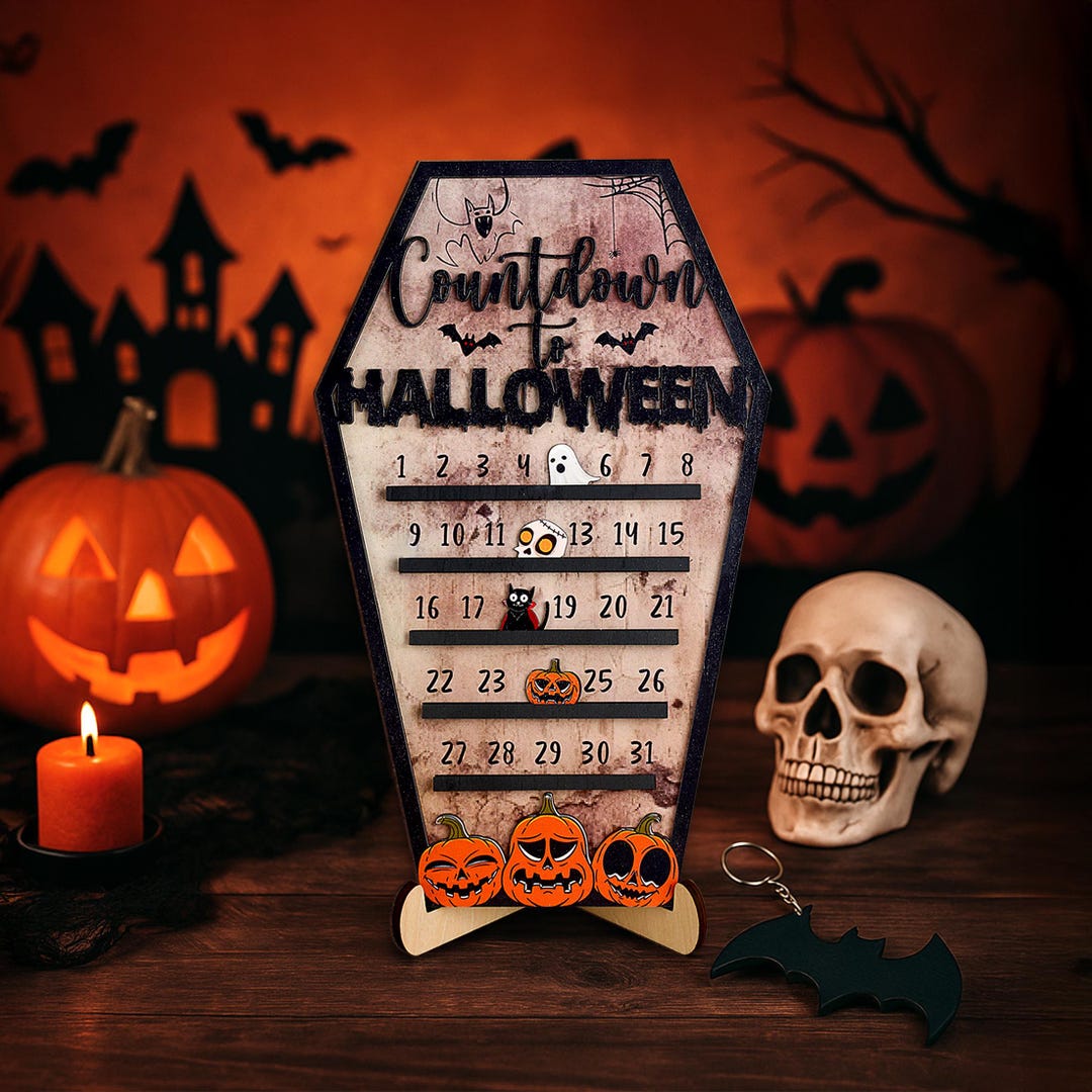 Halloween Countdown 2025, Halloween Calendar, Coffee Bar Halloween ...