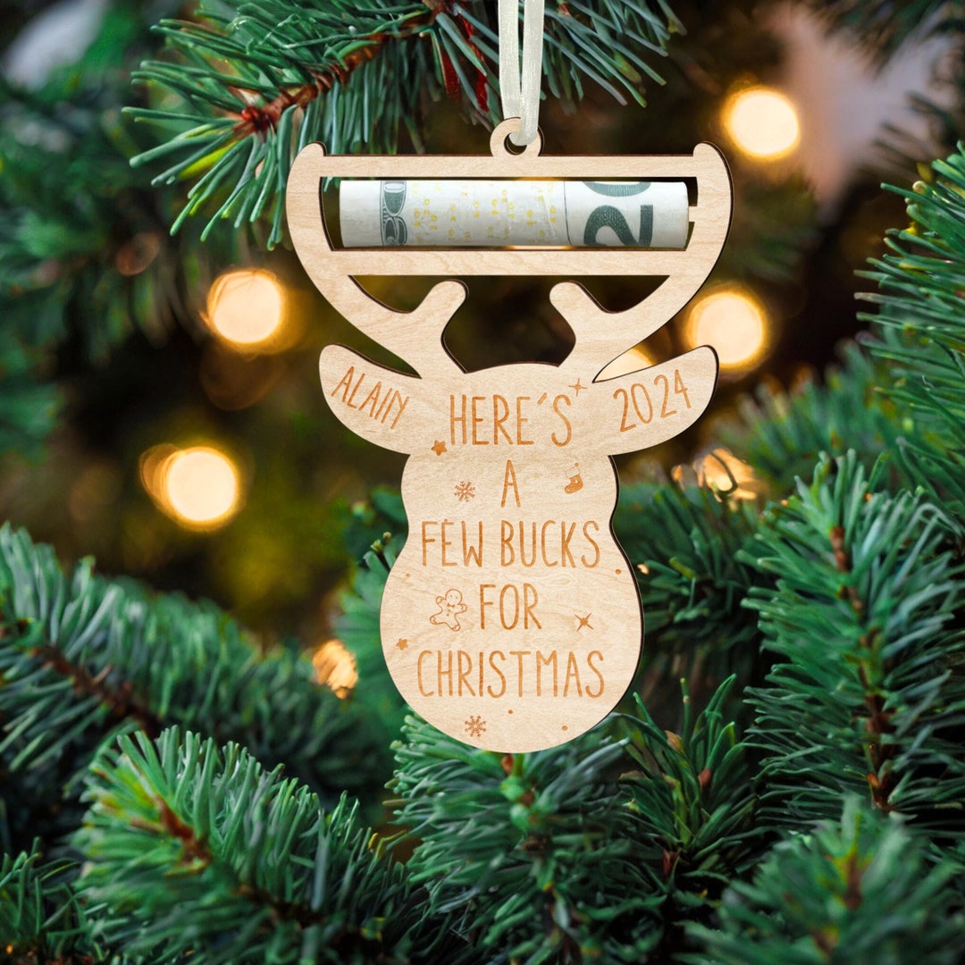 Personalized Cute Reindeer Money Holder Christmas Ornament, Here’s A ...