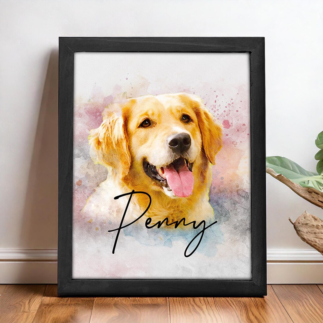 Custom Pet Watercolor Portrait, Watercolor Dog Art, Custom Painting of ...