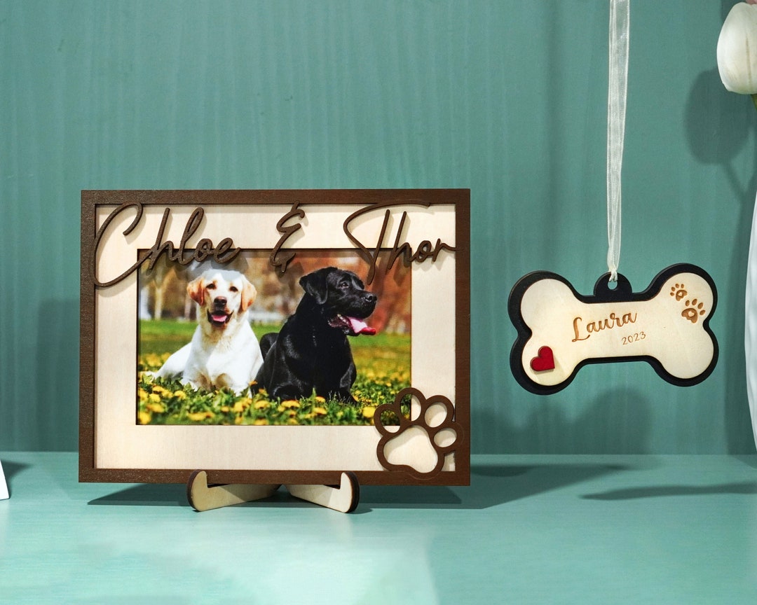Custom Dog Frame, Dog Memorial Gift, Pet Name Photo Frame, New Dog Gift ...
