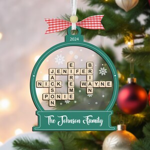 Family Crossword Christmas Ornament, Scrabble Personalized Christmas ...
