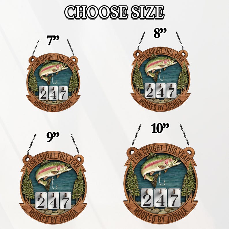 Personalized Fish Caught This Year Sign, Custom Name Fisher Tracker ...