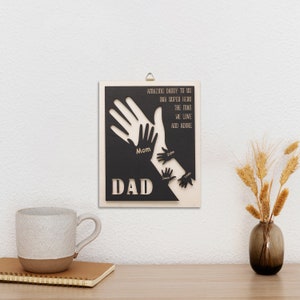 Personalized Father Gift, Best Dad Ever Hands Down Frame, Grandpa Gift ...