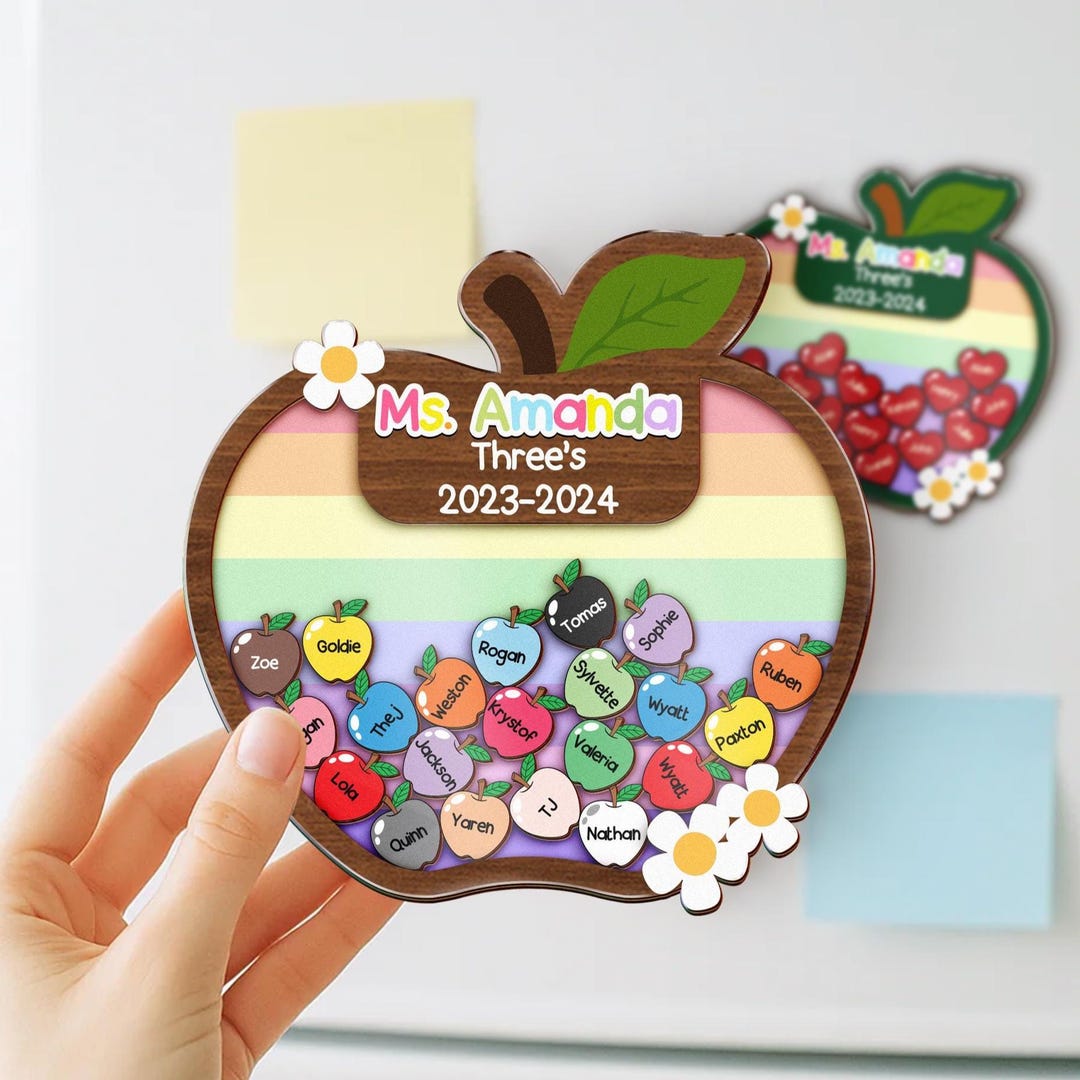 Personalized Teacher Apple Magnet,teacher Shaker,teacher Appreciation ...