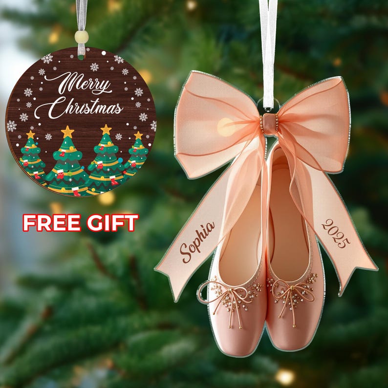 Personalized Ballet Shoes Christmas Ornament,pink Shoe Acrylic Tree ...