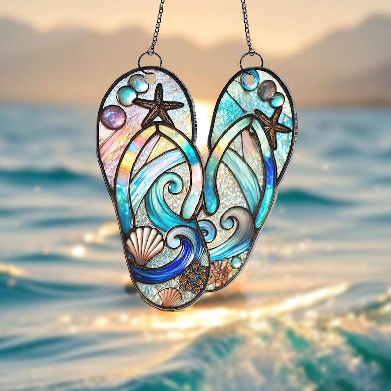 Flip Flop Suncatcher,beach Suncatcher,summer Seaside Window Decor ...