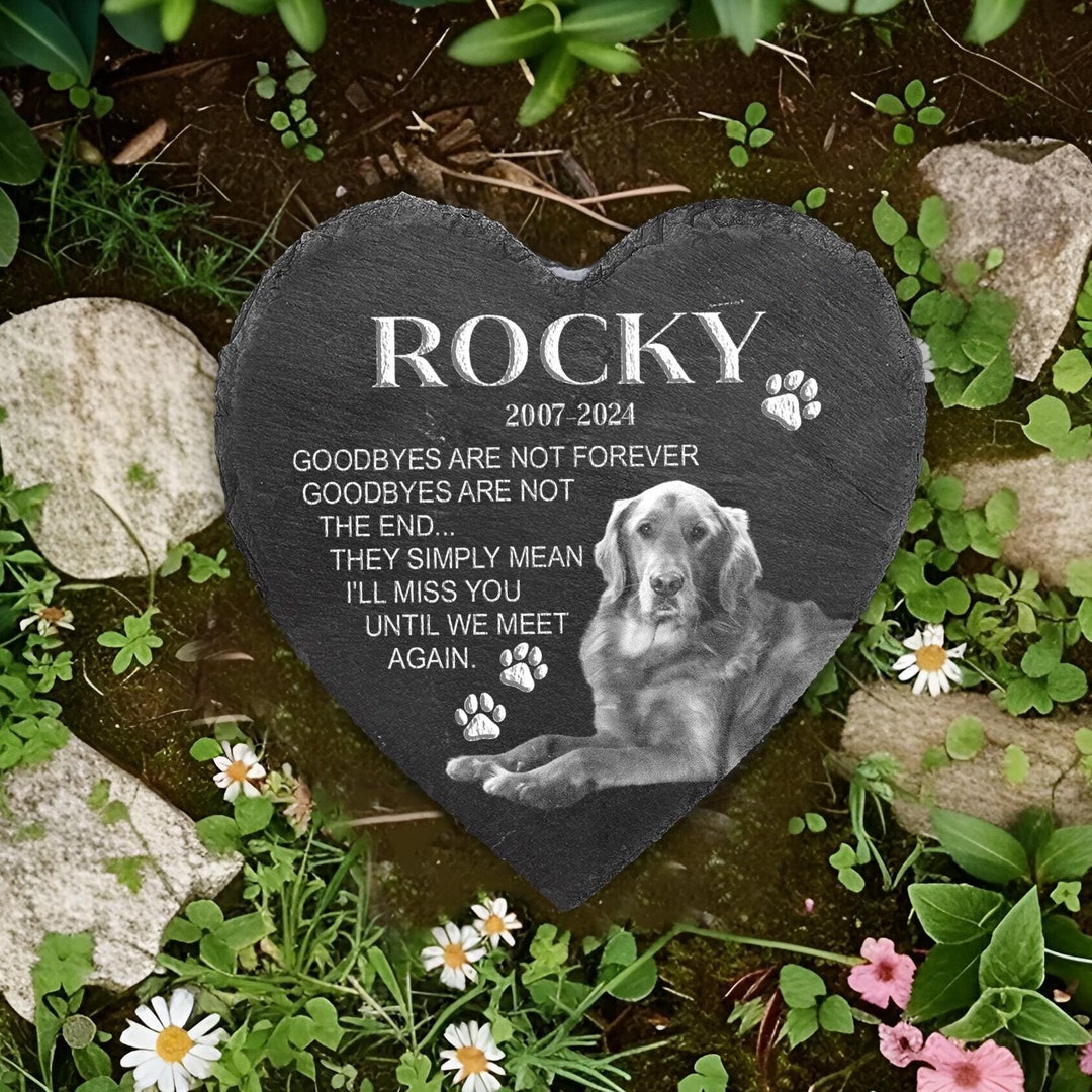 Custom Photo Pet Memorial Stone,dog Cat Memorial Headstone,pet Loss,pet ...