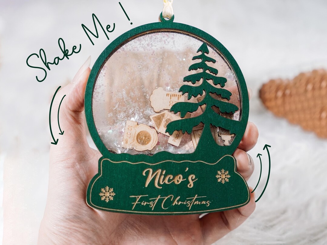Baby's First Christmas Shaker Ornament, Baby Snowball Ornament, Baby ...