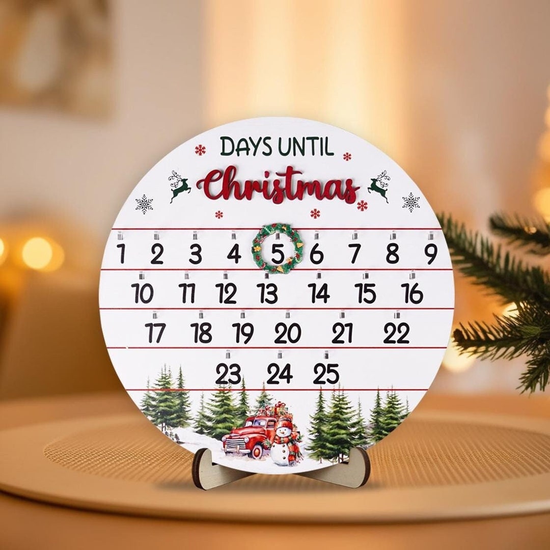 Christmas Countdown Sign,wood Countdown Advent Calendar 2025,days ...