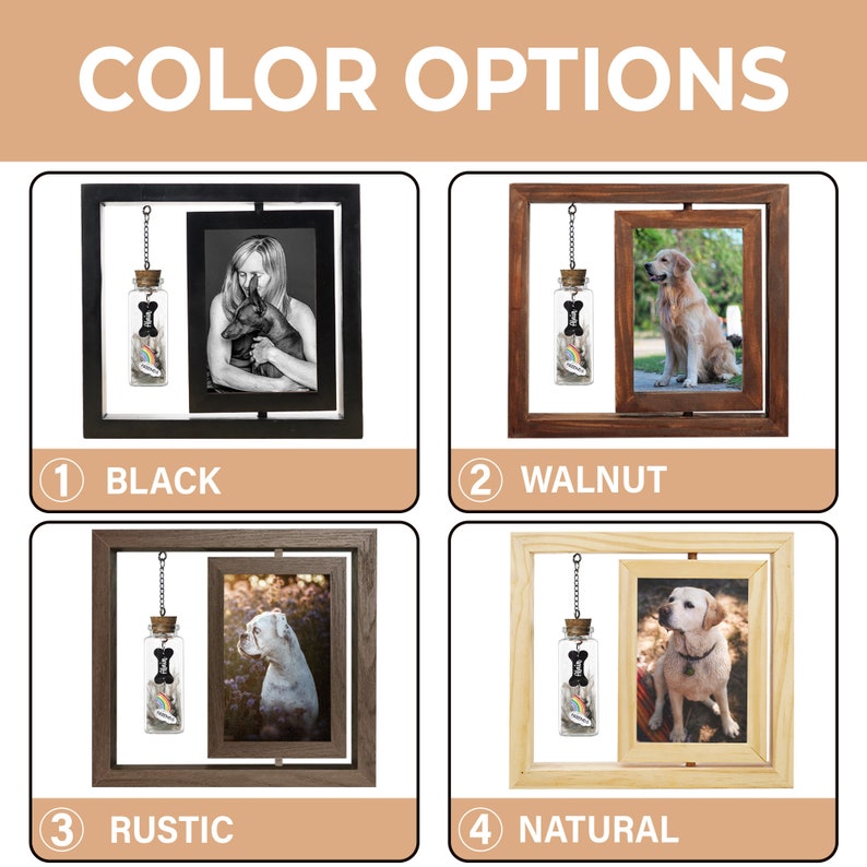 Pet Memorial Picture Rotating Frame With Pet Fur Jar,pet Loss,dog ...