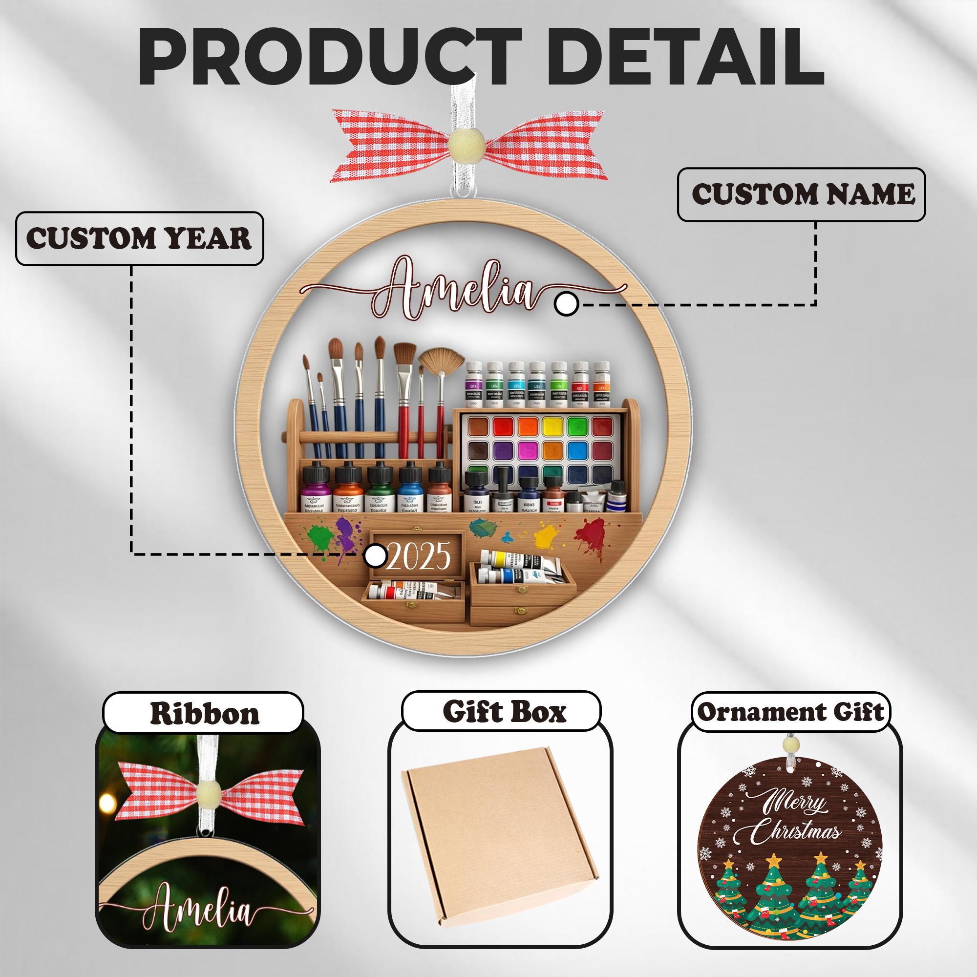 Personalized Artist 2D Plat Christmas Ornament,art Lover Decoration ...