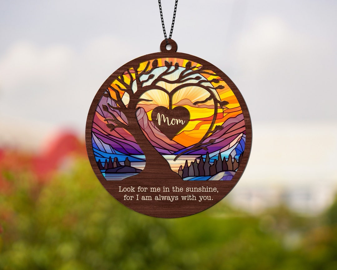 Custom Sympathy Suncatcher, Memorial Ornament, Memorial Gift, Loss of ...