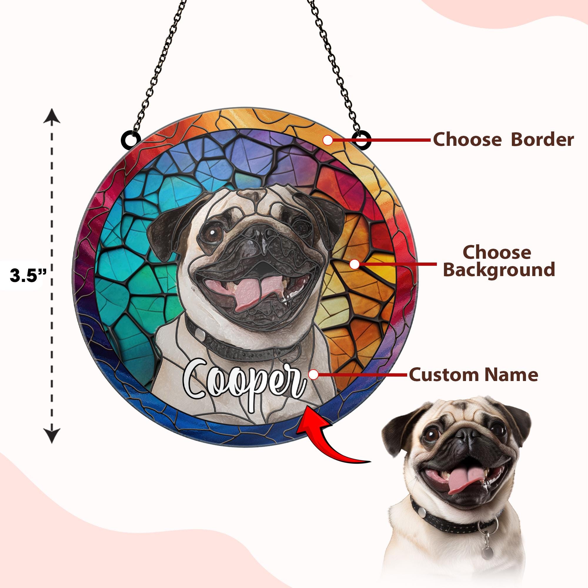 Personalized Dog Memorial Suncatcher Window Hanging Acrylic Pet Loss ...