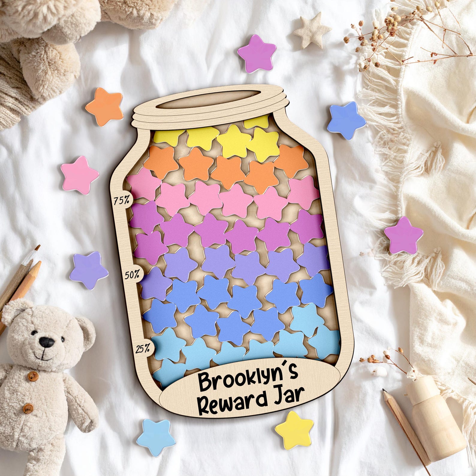 Magnetic Reward Jar With Tokens,reward System for Kids Behavior,star ...