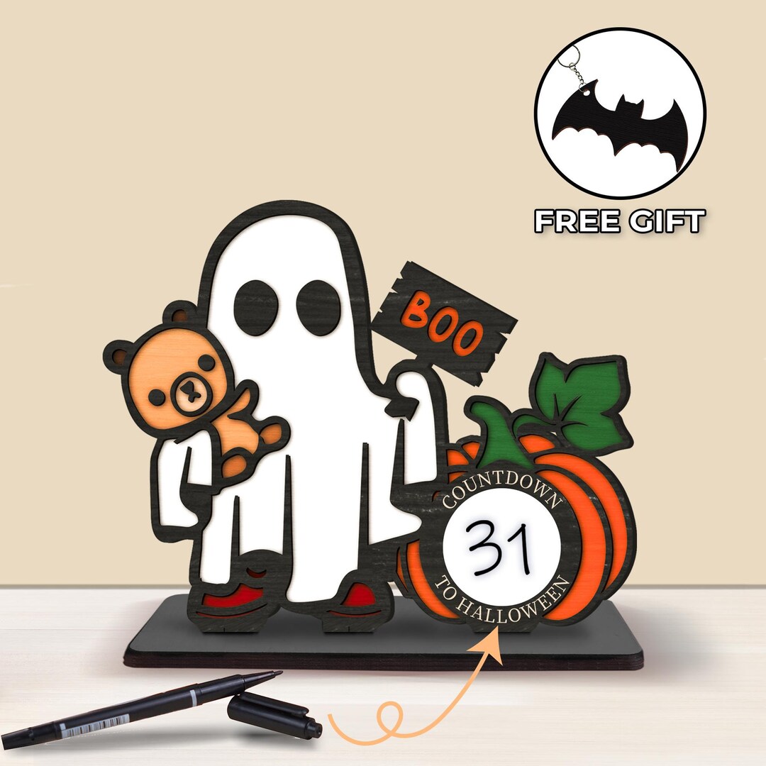 Halloween Countdown With Ghost,halloween Decor,countdown to Halloween ...
