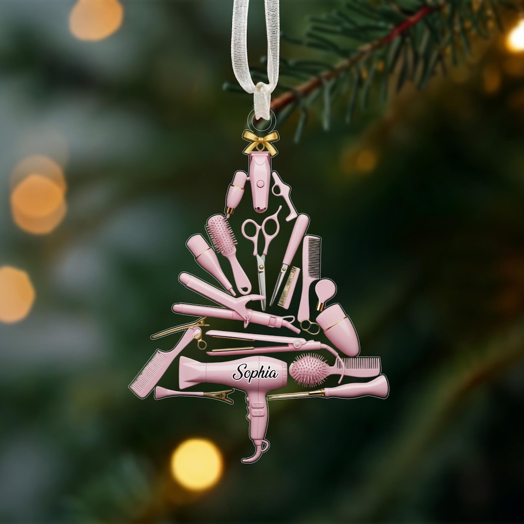 Hair Stylist Christmas Ornament, Custom Name Hairstylist Ornament ...