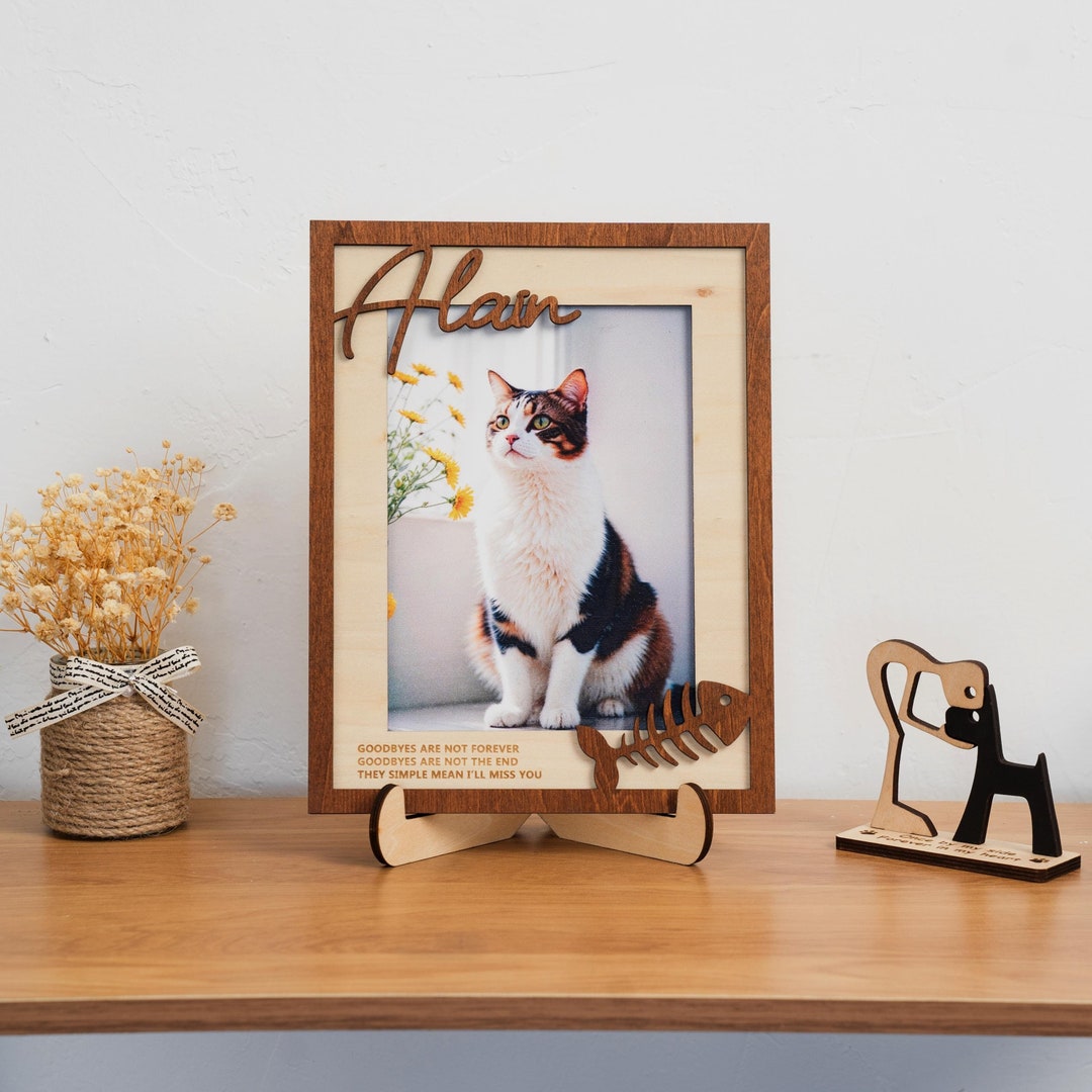 Custom Cat Frame,cat Memorial Gift,cat Name Photo Frame,dog Picture ...