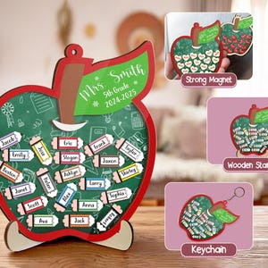 Personalized Teacher Apple Magnet With Studen's Name, Teacher ...