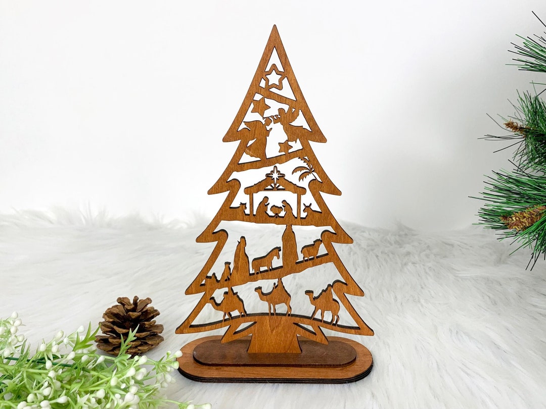 Nativity Tree With Stand,nativity Scene,meaningful Christian Gift ...