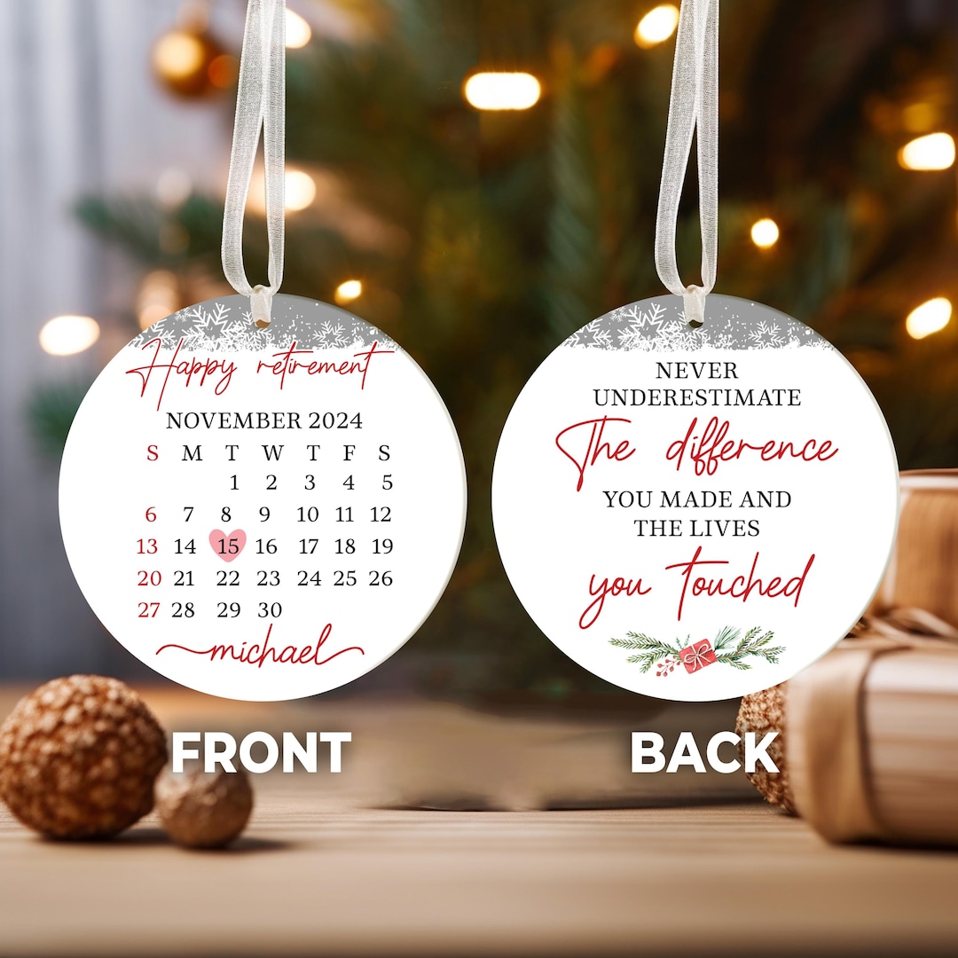Happy Retirement Ornament Personalized, Retirement Gift for Women Men ...