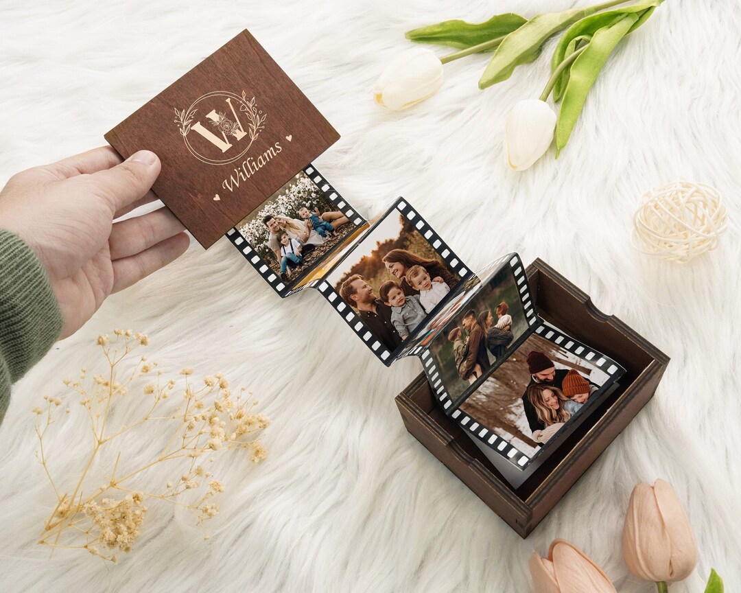 Pull Out Photo Album Wooden Box, First Mother's Wooden Photo Frame ...