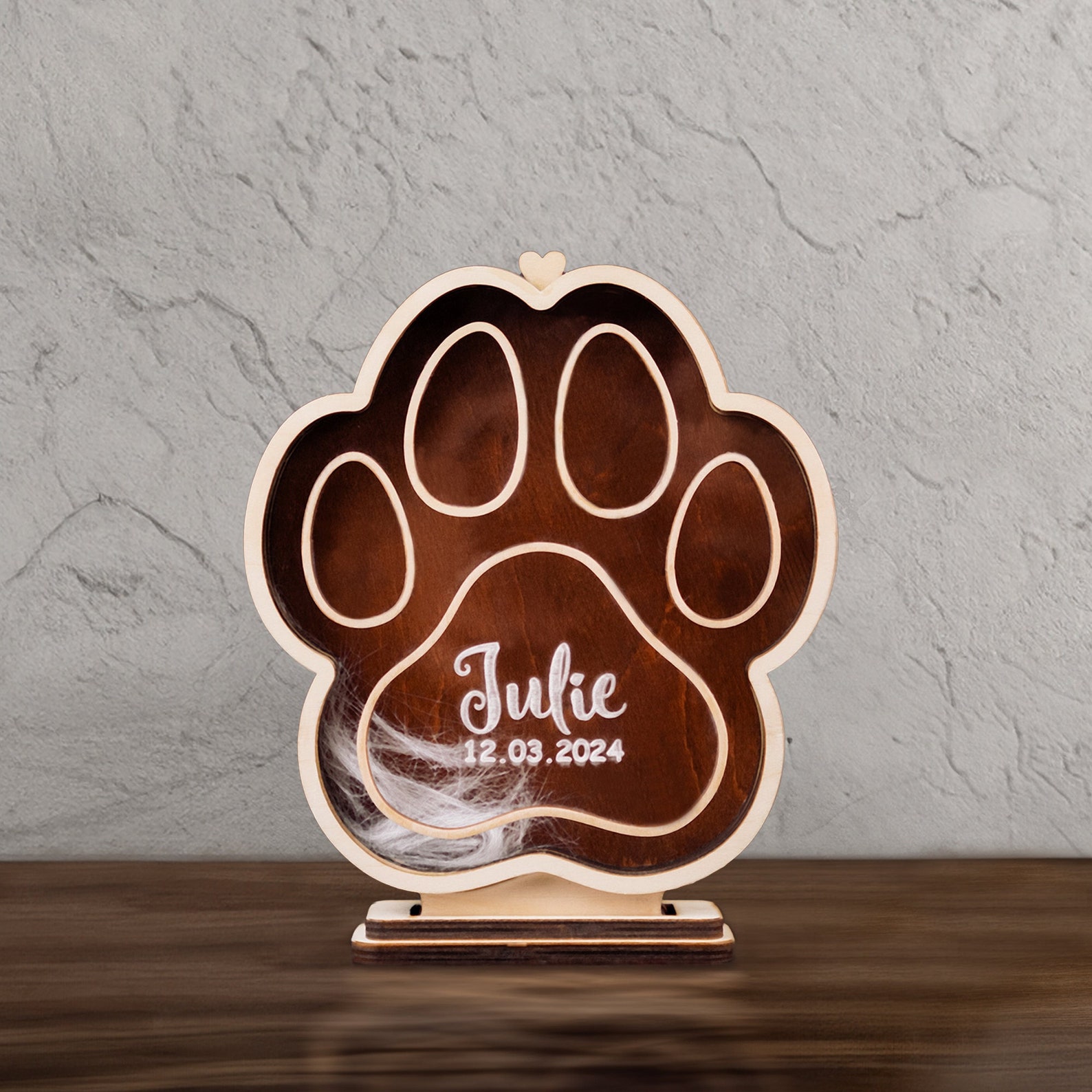 Personalized Pet Memorial for Fur, Dog Remembrance Hair Box, Small Fur ...