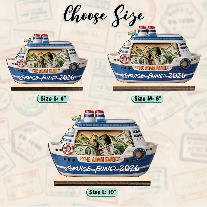 Personalized Cruise Fund 2026, Currency Display Box, Cruise Gift, Boat ...