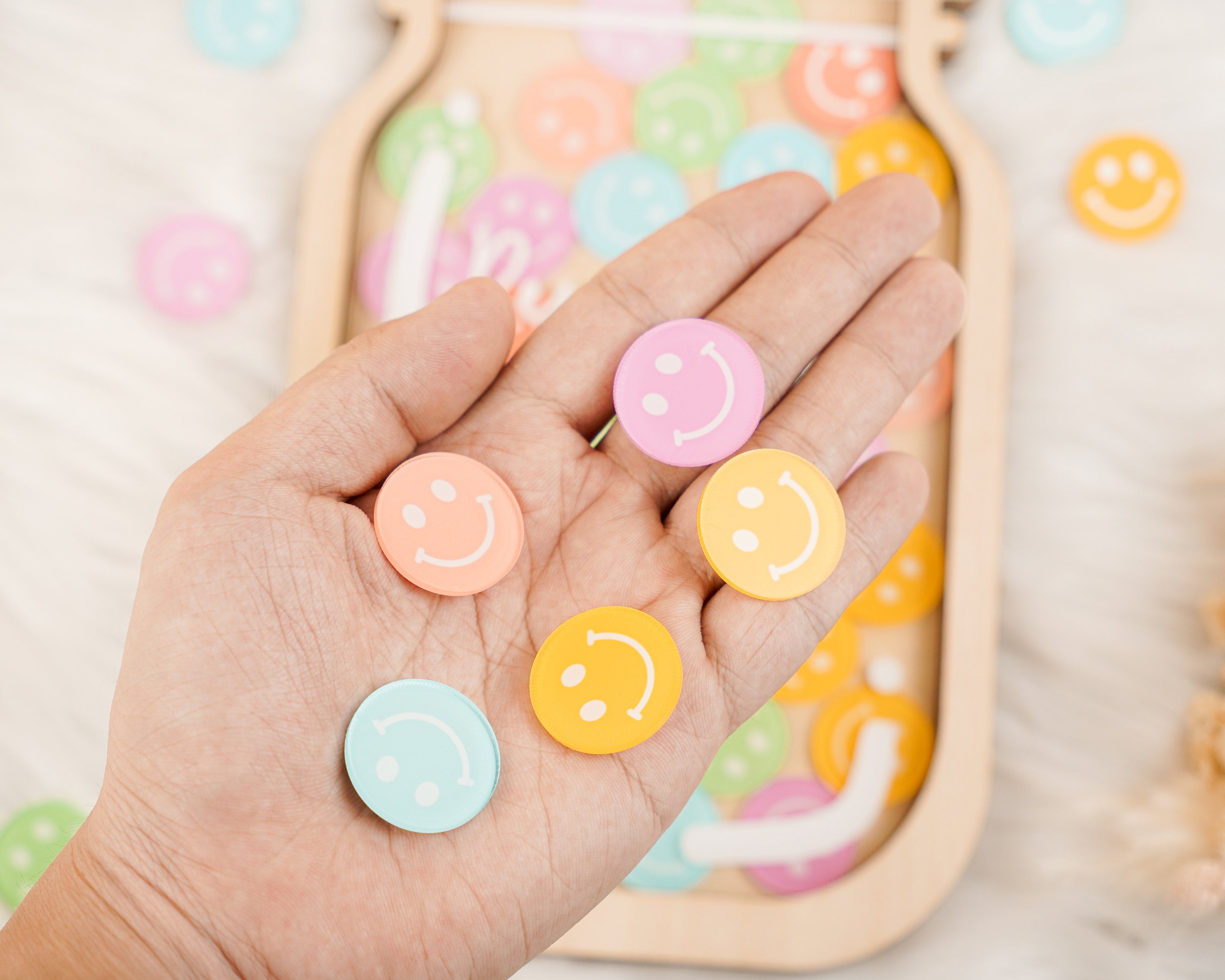 Magnet Smiley Face Reward Jar, Gift for Teacher, Colorful Classroom ...