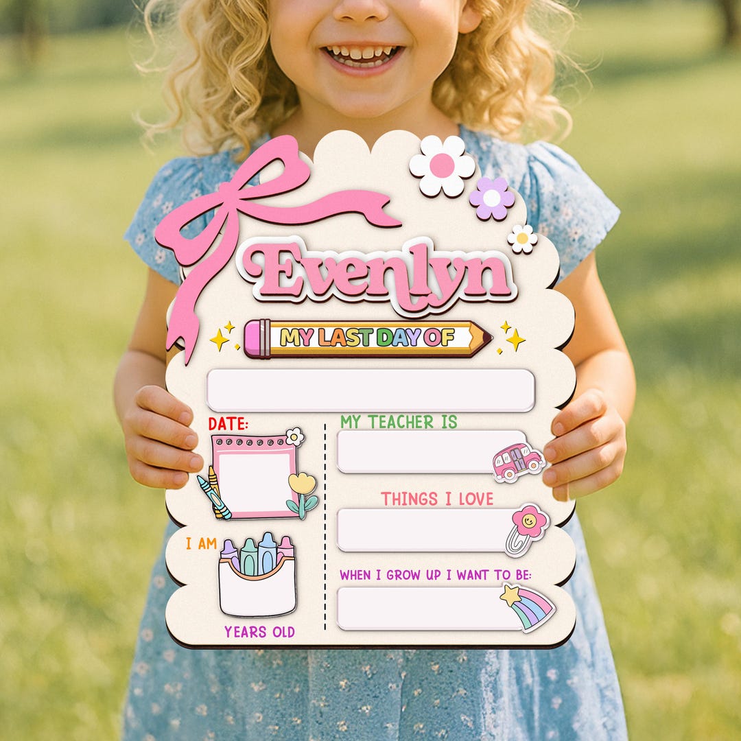 Personalized First Day School Sign,back to School Sign,kindergarten 1st ...