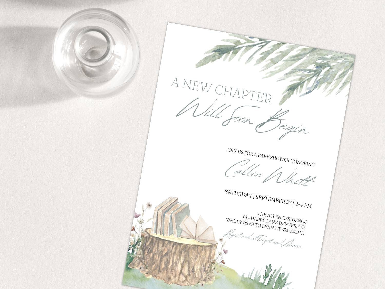 Book Themed Baby Shower Invitation Template Printable - Etsy