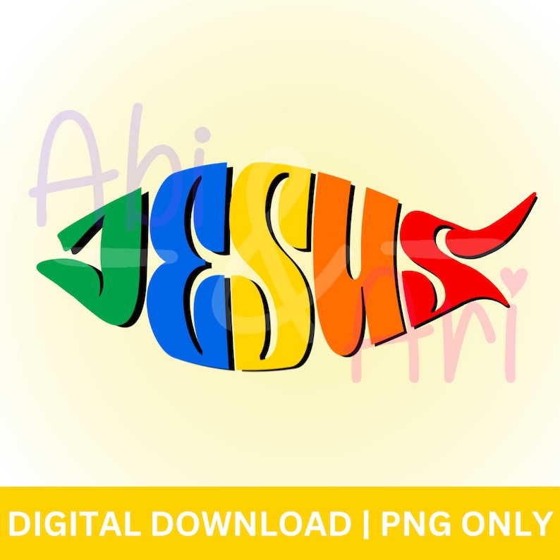 Fish Christian Symbol PNG, Jesus Fish PNG, Trendy Christian PNG - Etsy