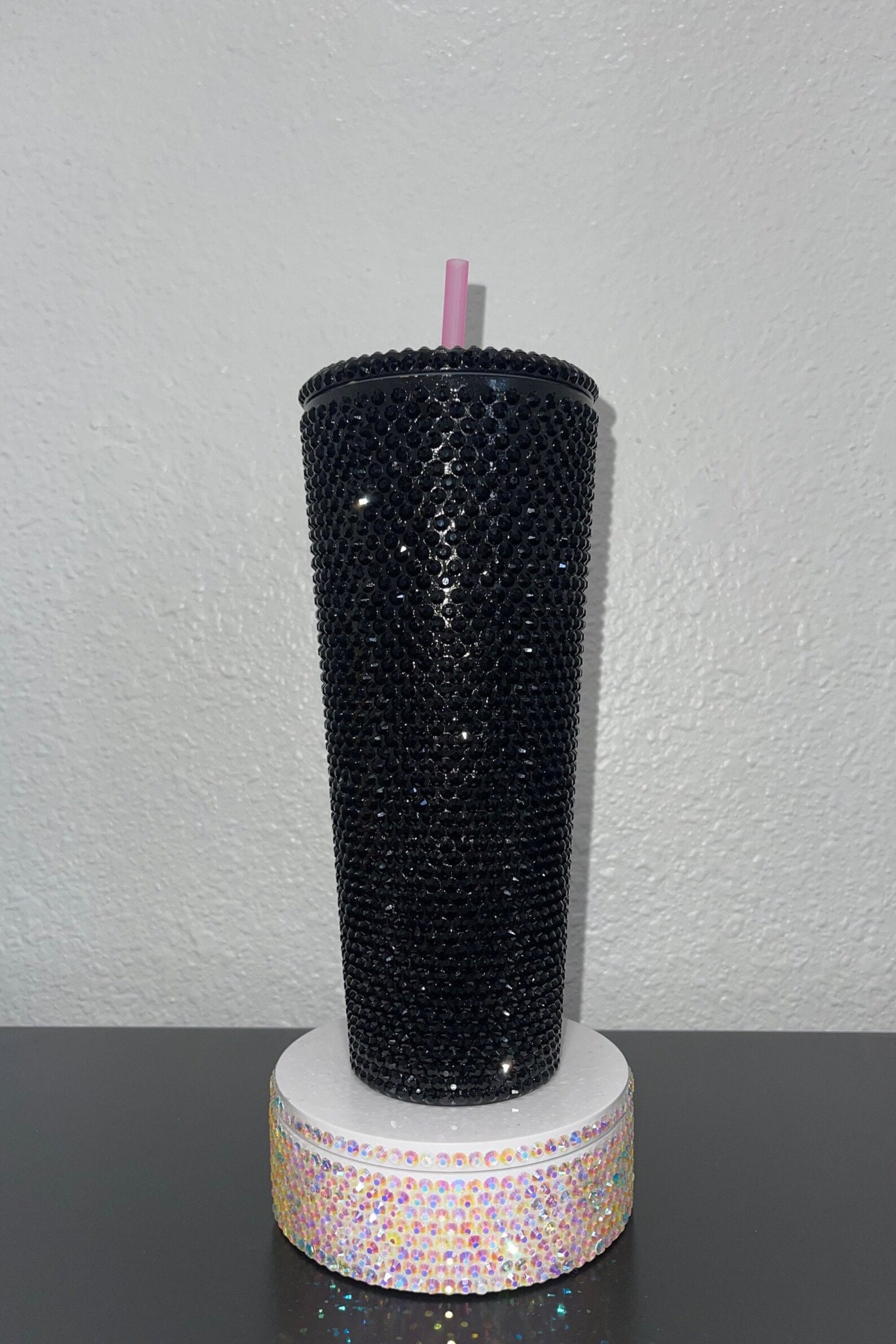 Black and Pink FULLY BEDAZZLED STARBUCKS Tumbler Blinged Out - Etsy