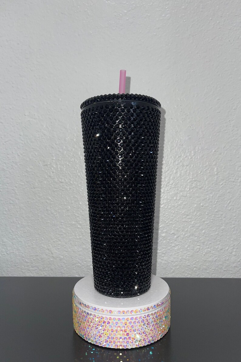 Black and Pink FULLY BEDAZZLED STARBUCKS Tumbler, Blinged Out Tumbler ...