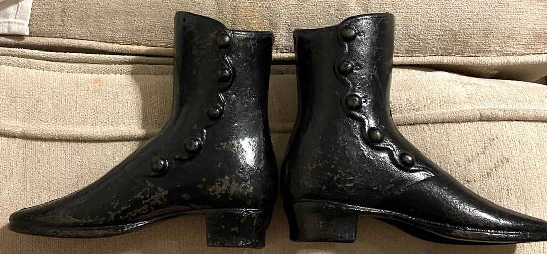 Pair of Victorian Cast Iron Boots Size 8 - Etsy