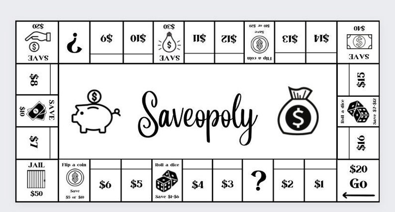 Saveopoly Savings Challenge - Etsy