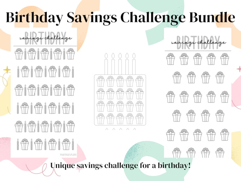 Birthday Savings Challenge Bundle - Etsy