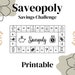 Saveopoly Savings Challenge Printable - Etsy
