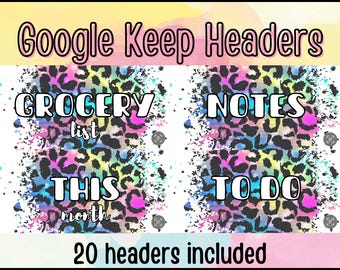 Google Keep Headers, Cute Fonts, Colorful - Etsy