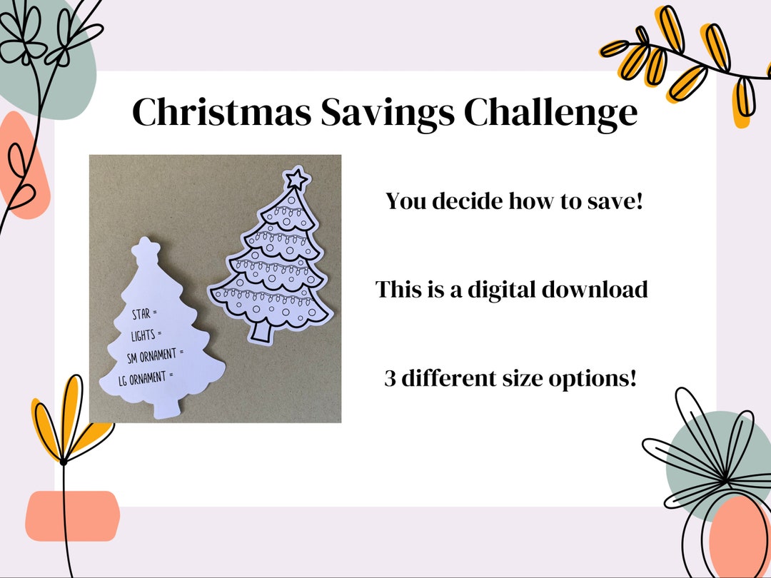 Christmas Tree Savings Challenge Printable - Etsy