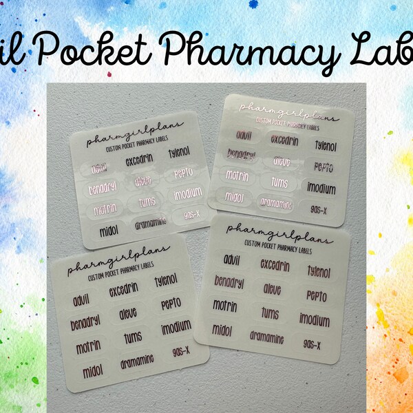 Pocket Pharmacy Labels - Etsy
