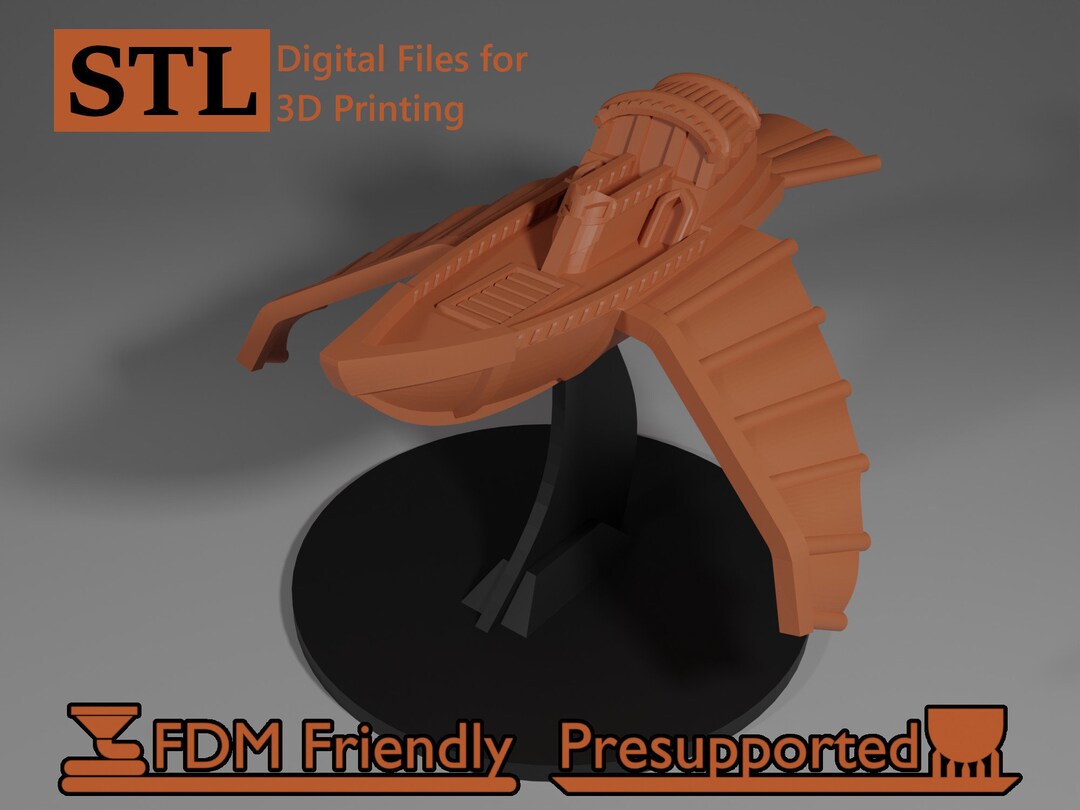 Bird of Prey Fantasy Flying Ship Model STL for 3D Printing Compatible ...
