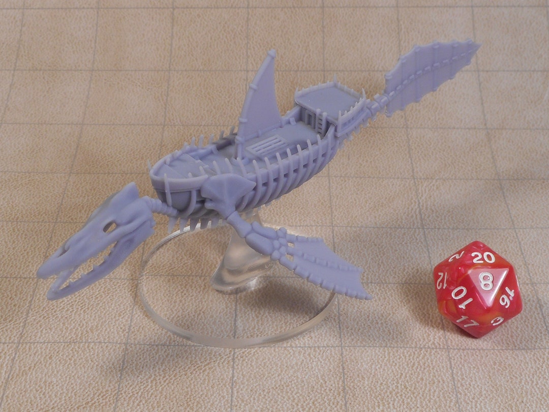 Undead Whale Skeleton Necromancer Airship Miniature Fantasy Flying Ship ...