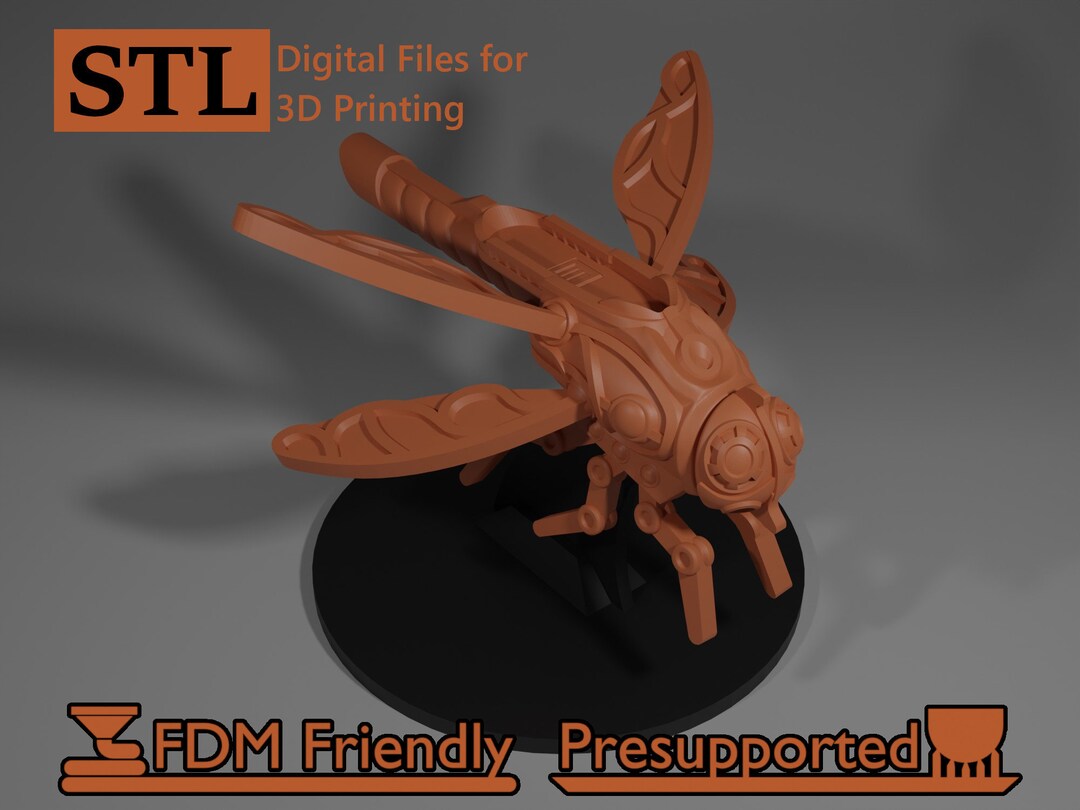 Insect Fantasy Flying Ship Miniature STL Files for 3D Printing ...