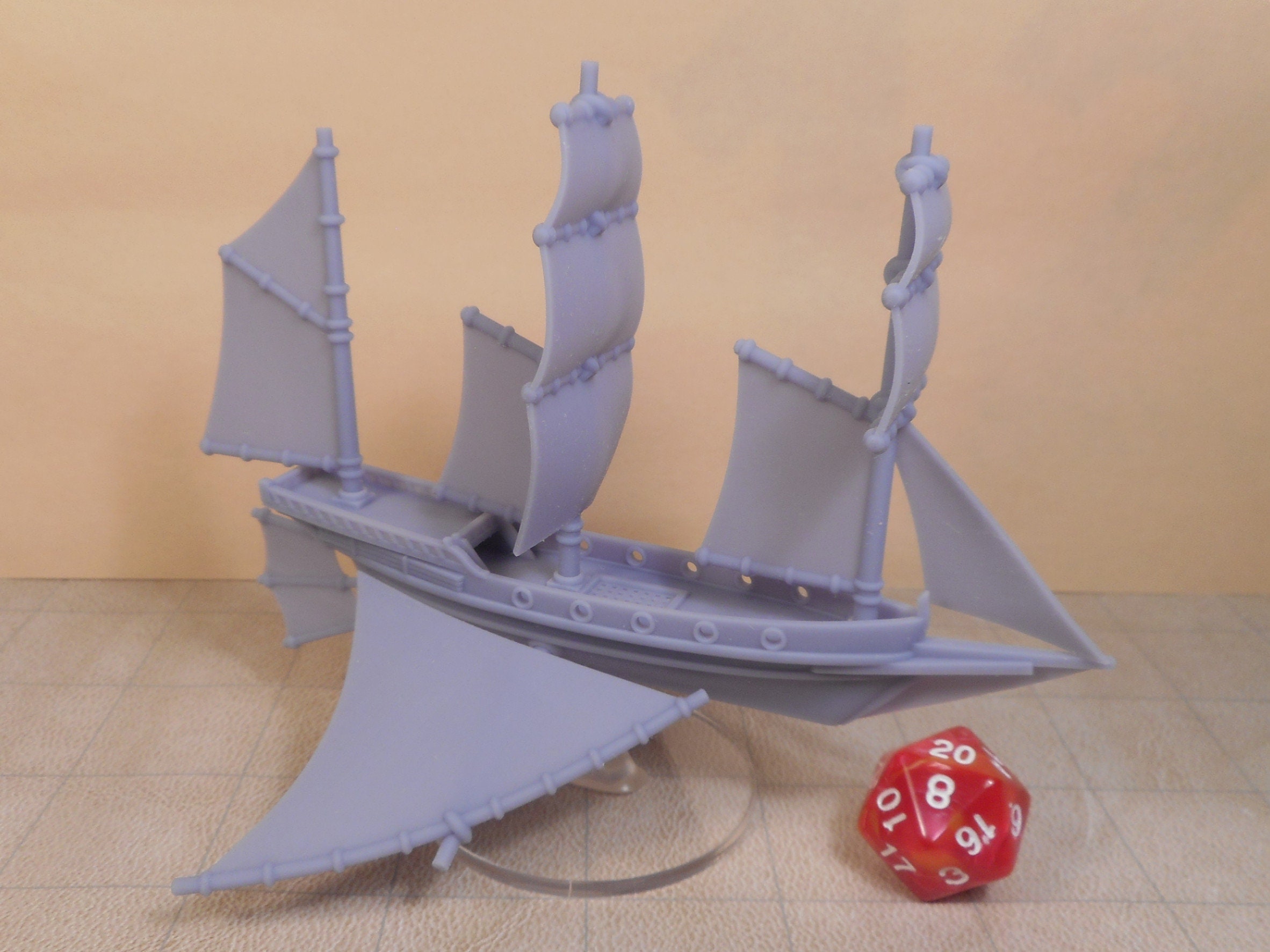 Xebec Sailing Airship Gaming Miniature 3D Printed Flying Ship ...