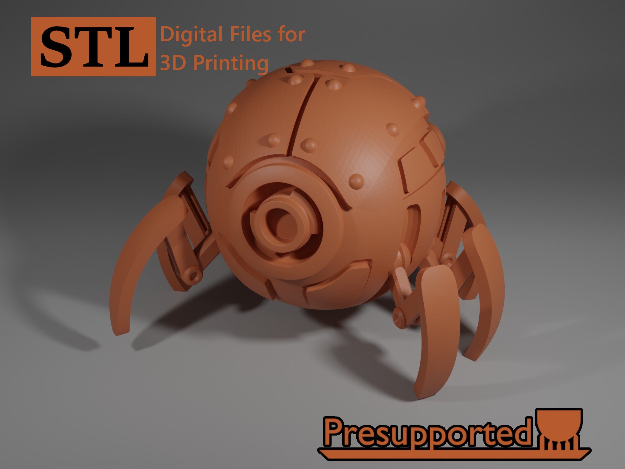 Spider Ball Clockwork Robot Miniature Artificer Construct STL for 3D ...