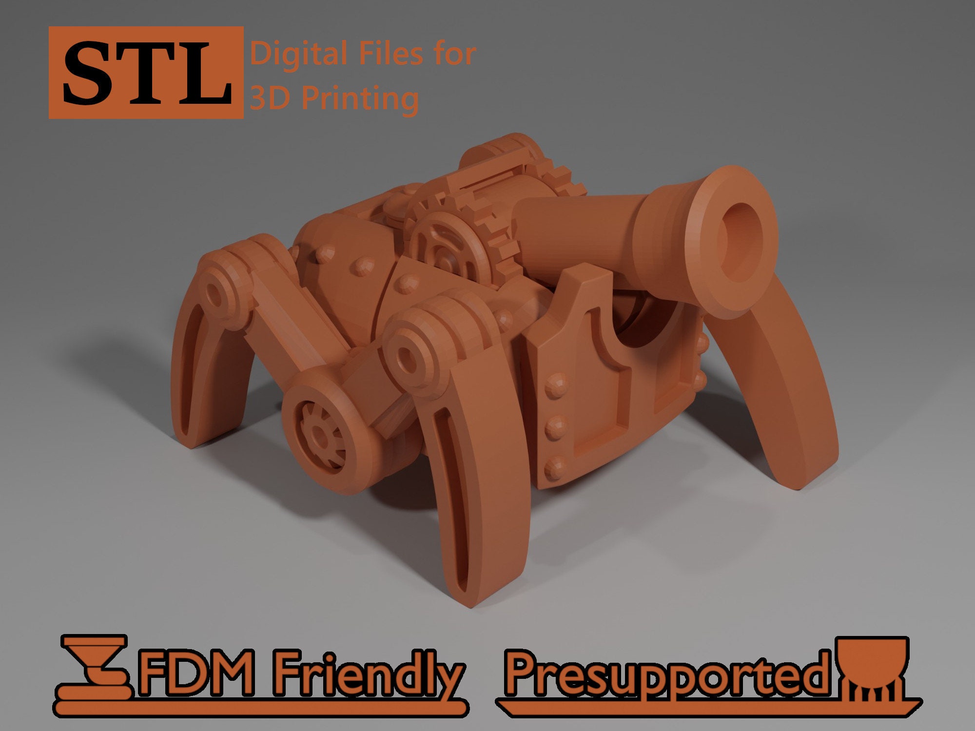 Robot Eldritch Cannon for Dnd Artificer STL for 3d Printing - Etsy